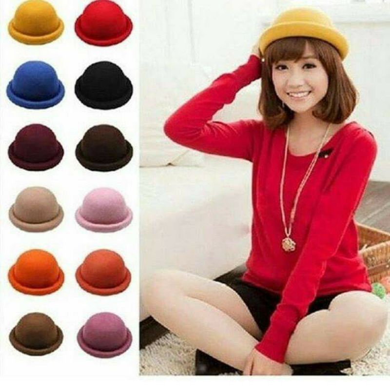 Jual Topi Caplin Bowler Dewasa Murah meriah nyaman lembut | Shopee ...