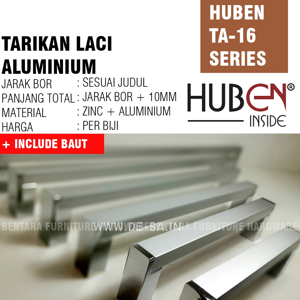 Jual HUBEN TA-16 160 MM - HANDLE TARIKAN LACI PINTU MINIMALIS ZINC ...