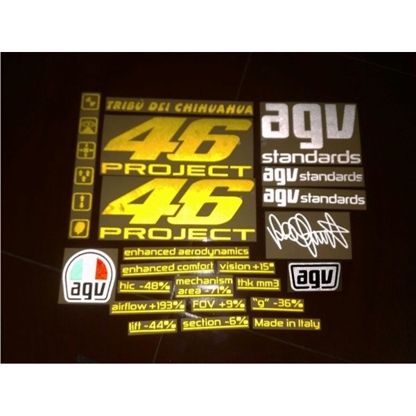 Jual Stiker / Sticker Cutting Visor Helm Rossi 46 PROJECT Complete Set ...