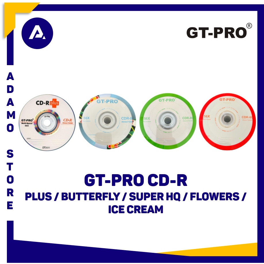 Jual CD-R GT-PRO Ice Cream / Plus / Butterfly / SuperHQ / Flowers 56x 700MB (50 pcs) CDR CD R ...
