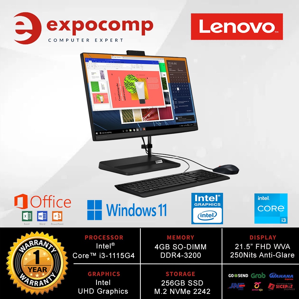 Jual LENOVO ALL IN ONE AIO 3i 22ITL6 9JID CORE i3-1115G4 4GB 256GB W11 ...