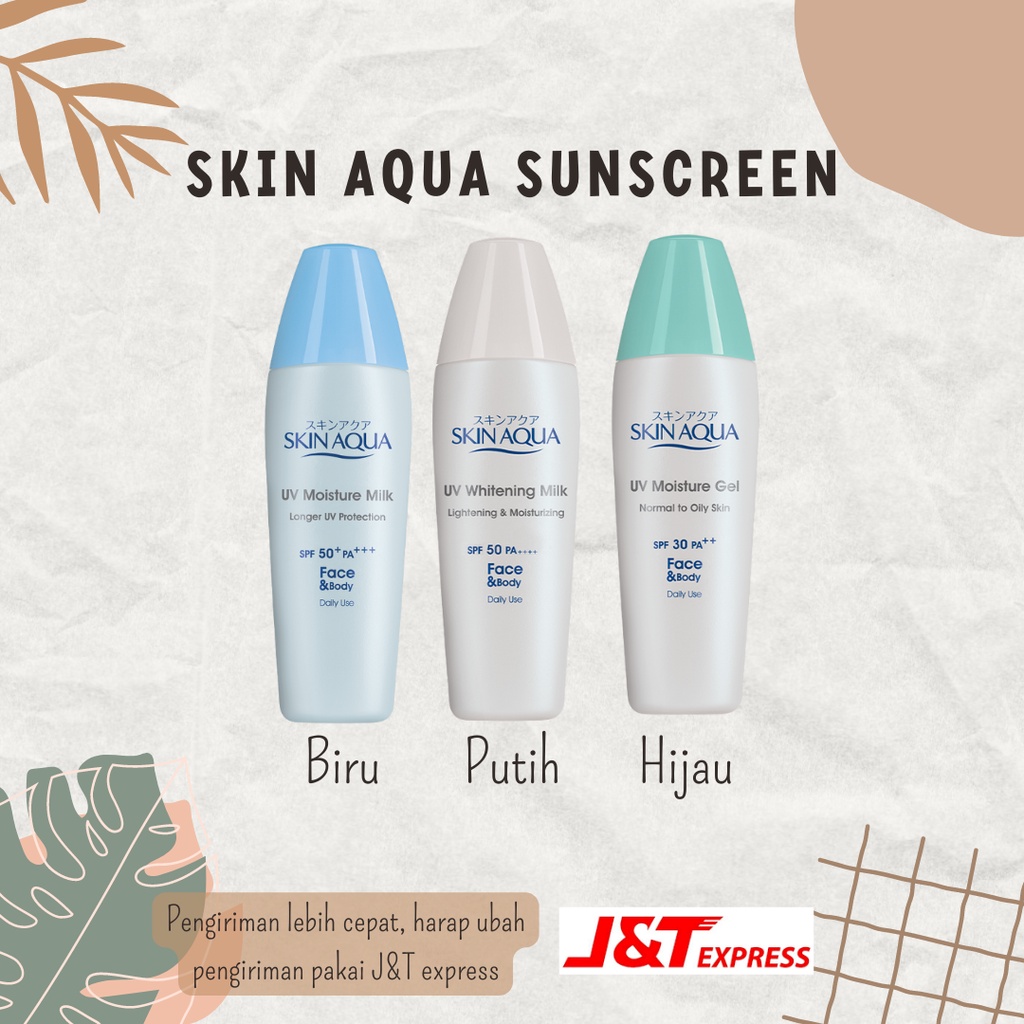 Jual Skin Aqua Sunscreen Moisture Milk | Whitening Milk SPF 50 PA +++ | Moisture Gel SPF 50 ...