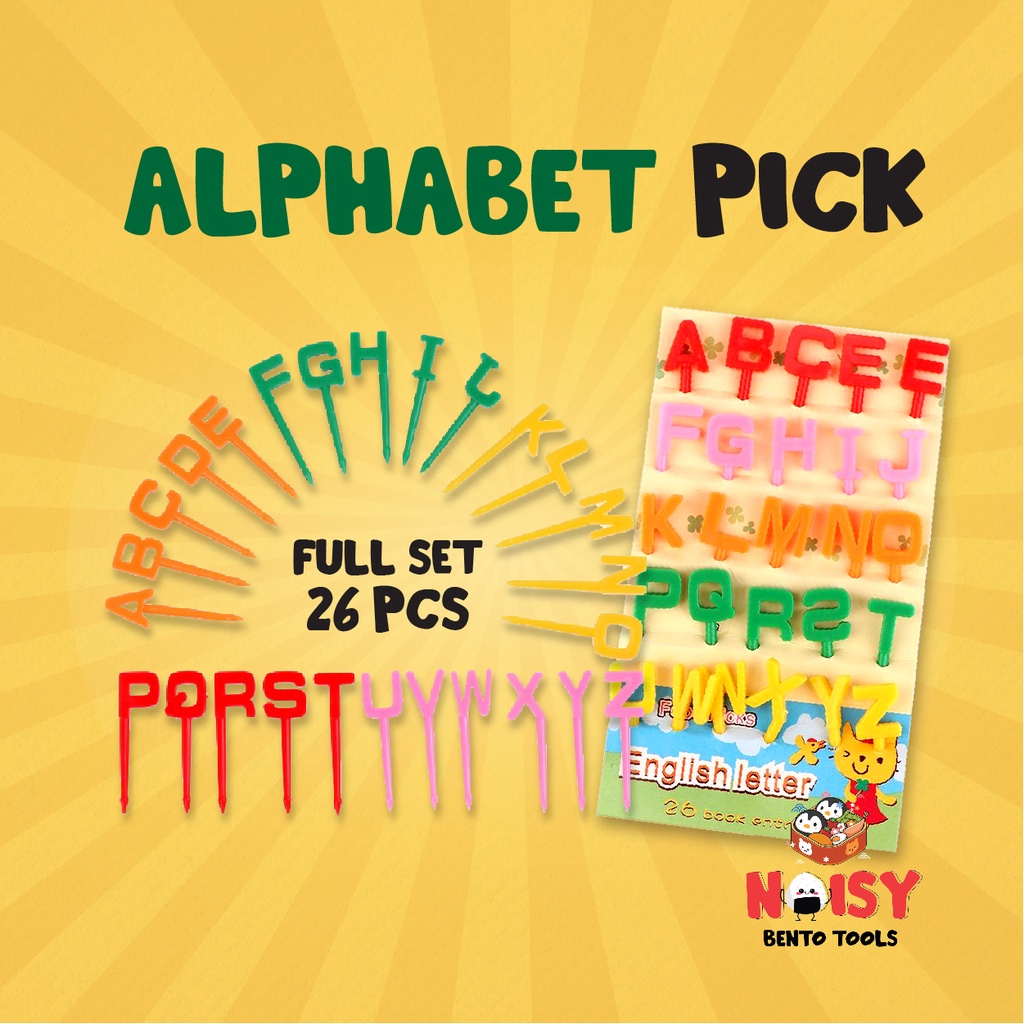 Jual ALPHABET PICK | TUSUKAN BENTO HURUF A-Z | Shopee Indonesia