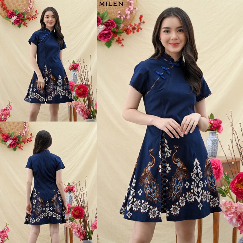 Jual Evercloth Milen Dress Batik Wanita Terusan Batik Couple Modern ...