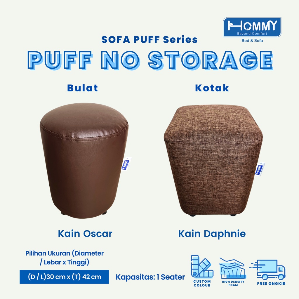 Jual Sofa Puff / Stool Minimalis / Kursi Rias (Kotak/Bulat) HOMMY ...