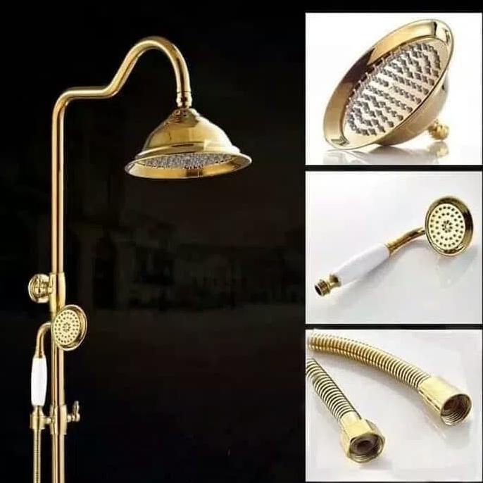 Jual shower tiang gold antik merk fsd/shower coulumn model grohe/kohler ...