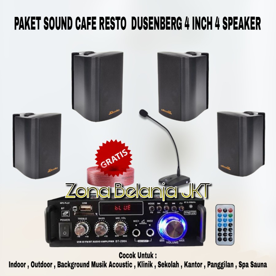 Jual PAKET SOUND SYSTEM CAFE RESTO PANGGILAN SPEAKER DUSENBERG 5 INCH 4 ...