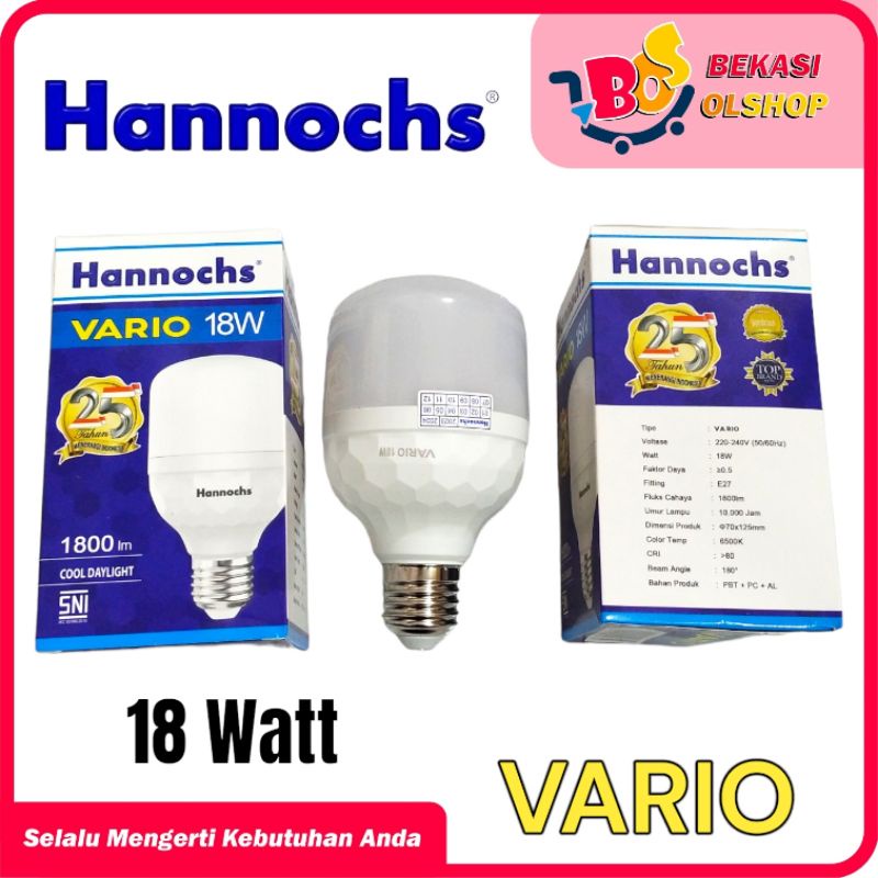 Jual LAMPU LED HANNOCHS VARIO 18 WATT PUTIH / BOHLAM LAMPU LED 18W | Shopee Indonesia