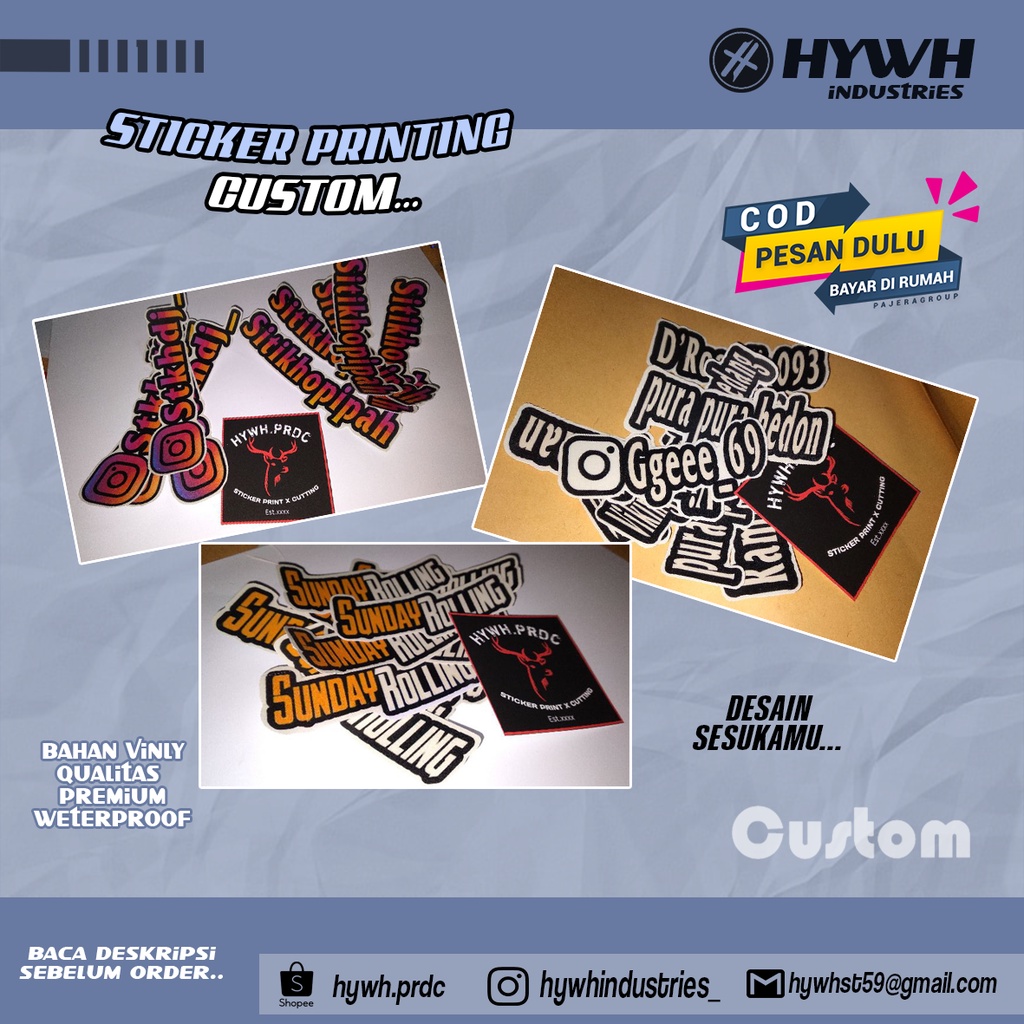 Jual Sticker Nama Custom Printing Desain Sesukamu | Shopee Indonesia
