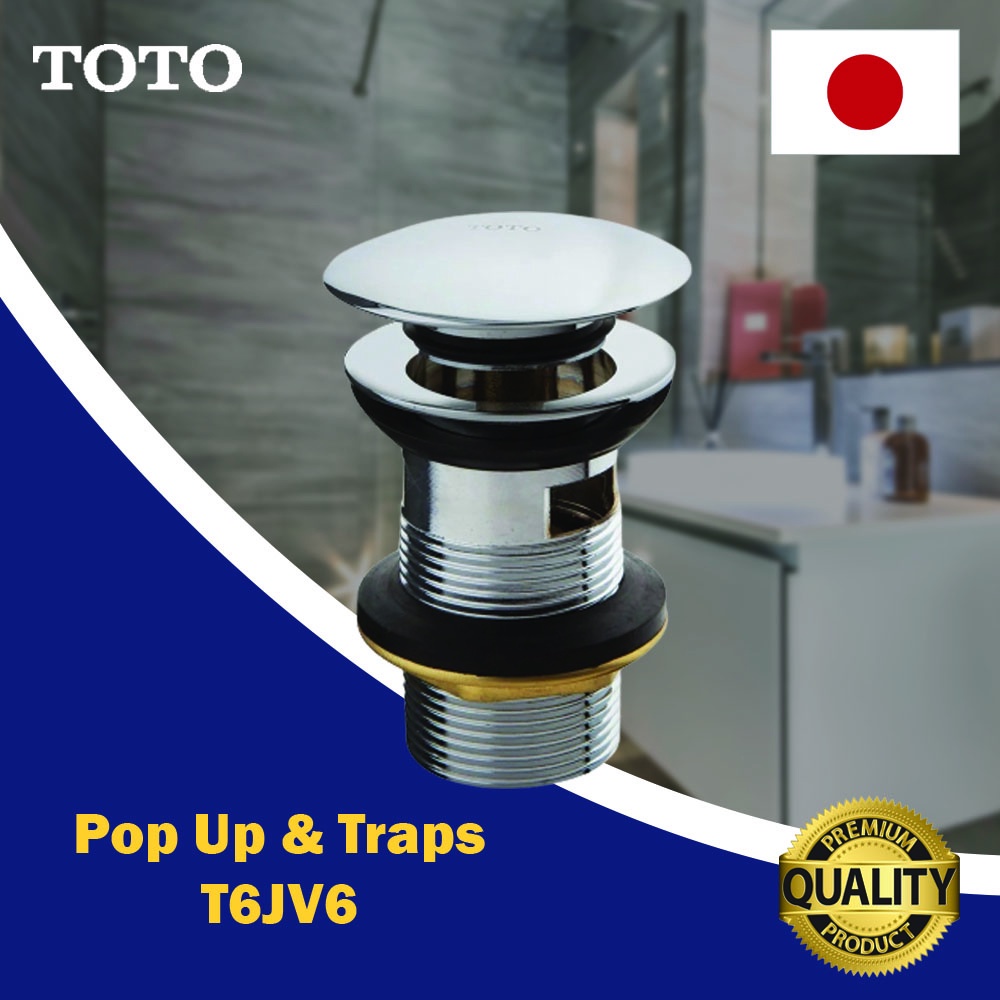 Jual TOTO T6JV6 ONE PUSH POP-UP WASTE W/ OVERFLOW HOLE | Shopee Indonesia