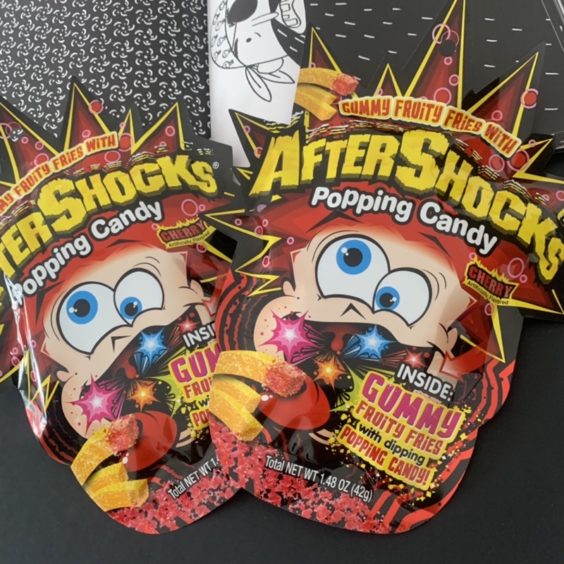 Jual permen after shocks popping candy cherry gummy fruity fries with ...