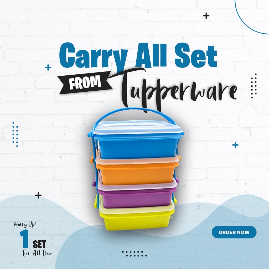 Jual Tempat Makan Rantang Susun 4 Warna Carry All Set Tupperware Promo ...
