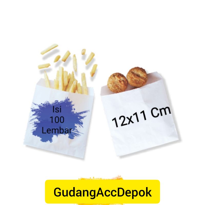 Jual PAPER BAG KENTANG / KANTONG KERTAS 12X11 CM / PEPER BAG PUTIH ...