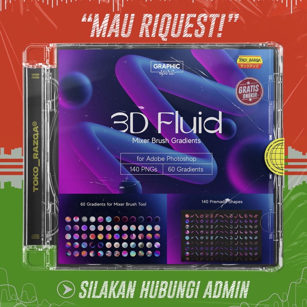 Jual 3D Fluid Mixer Brush Gradients for Photoshop PS | Shopee Indonesia