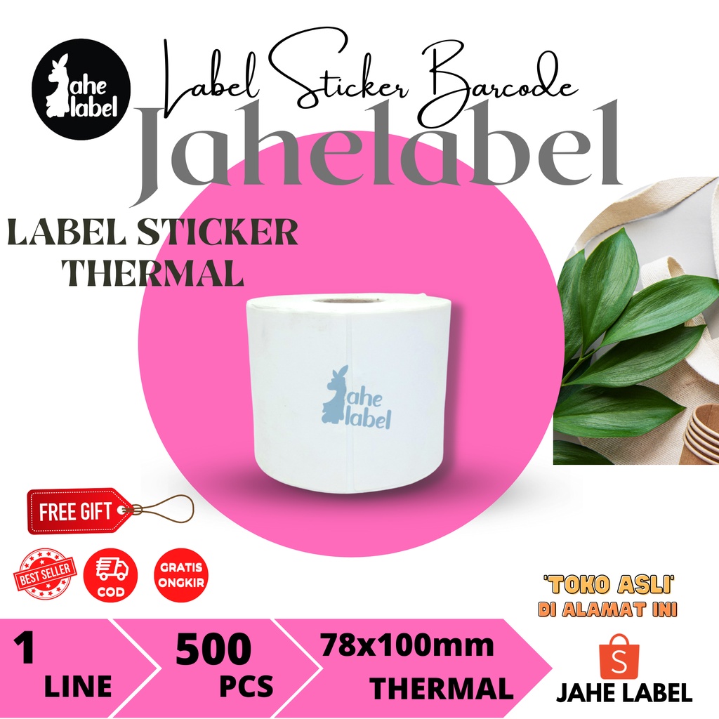 Jual stiker label direct thermal 78 x 100 mm - 500 pcs | Shopee Indonesia