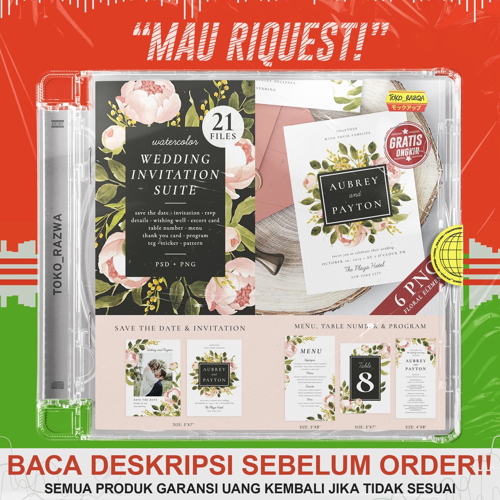 Jual Template Undangan Nikah Atau Pernikahan V.1 - Photoshop | Shopee ...