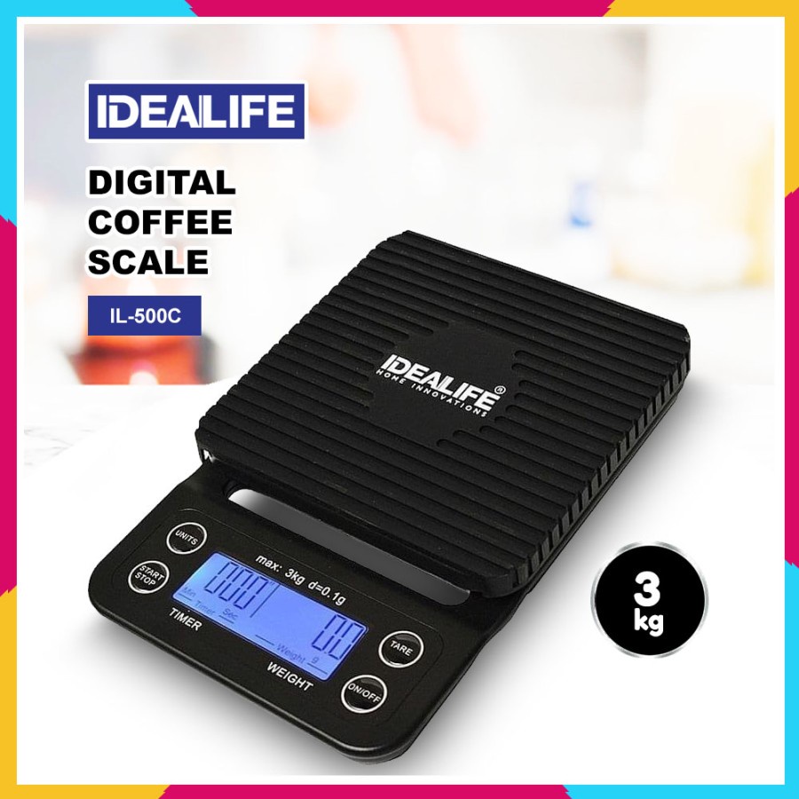 Jual Digital Coffee Scale IDEALIFE IL-500C - Timbangan Kopi 3Kg 0.1Gr ...