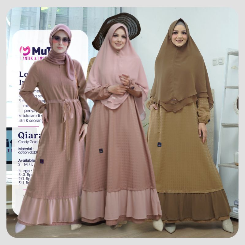 Jual Baju Gamis Hijab Berkualitas MUTIF Muslim MUTIF QIARA | Shopee ...