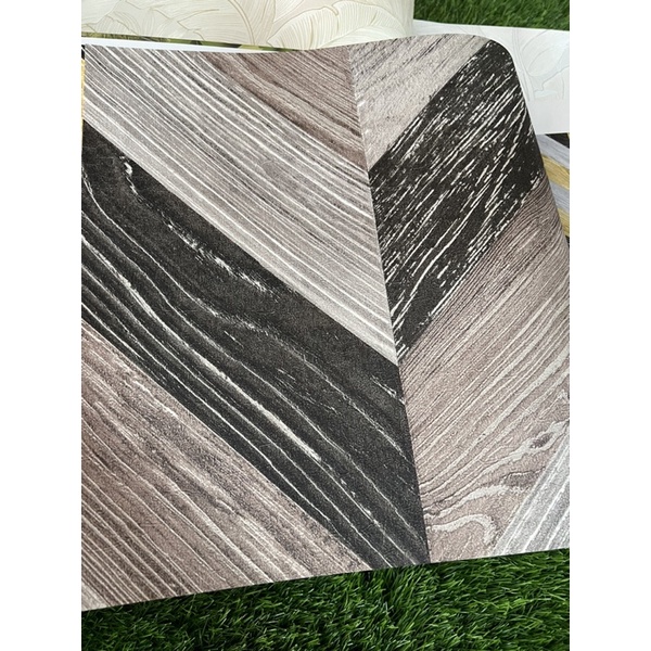 Jual Wallpaper Dinding Motif Papan Kayu Chevron Coklat Retro Vintage ...