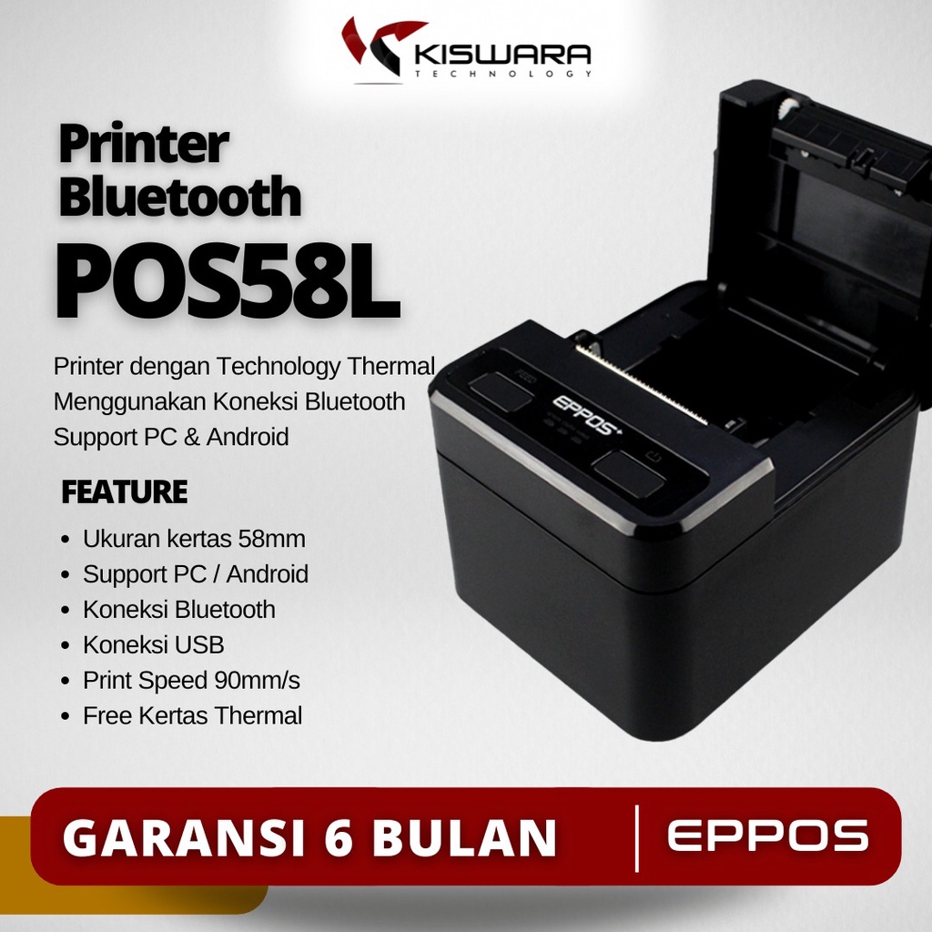 Jual Printer Thermal EPPOS PLUS 58mm POS58L - USB BLUETOOTH [M-BL] | Shopee Indonesia