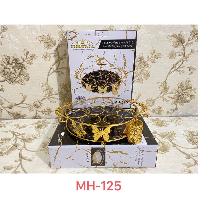 Jual Rak Minum Aqua 12 Lubang Stainless Gold Bulat Dengan Alas Keramik ...
