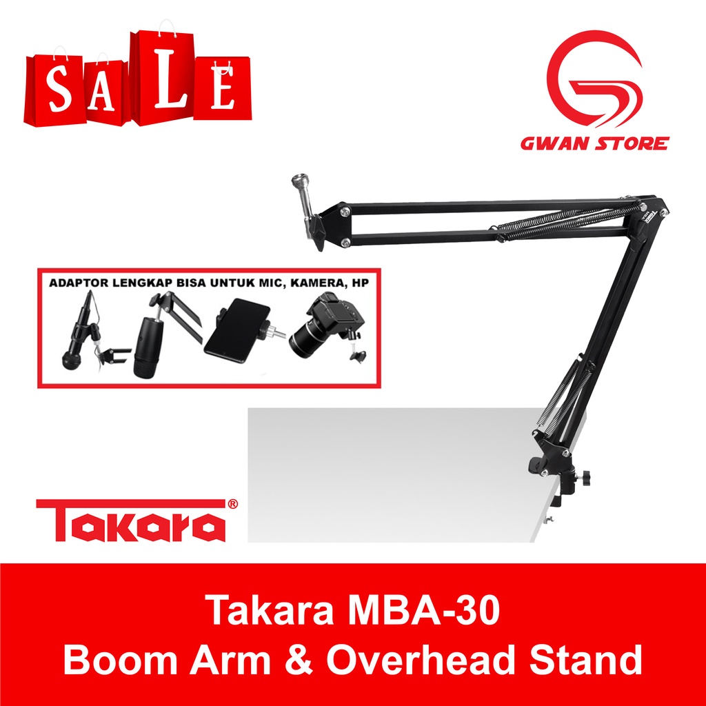 Jual Takara MBA 30 Boom Arm Overhead Stand Arm Jepit Meja for Camera, Mic, Smartphone | Shopee ...