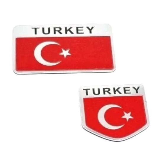 Jual Stiker Emblem Mobil Bendera TURKI TURKEY Bahan Aluminium | Shopee ...