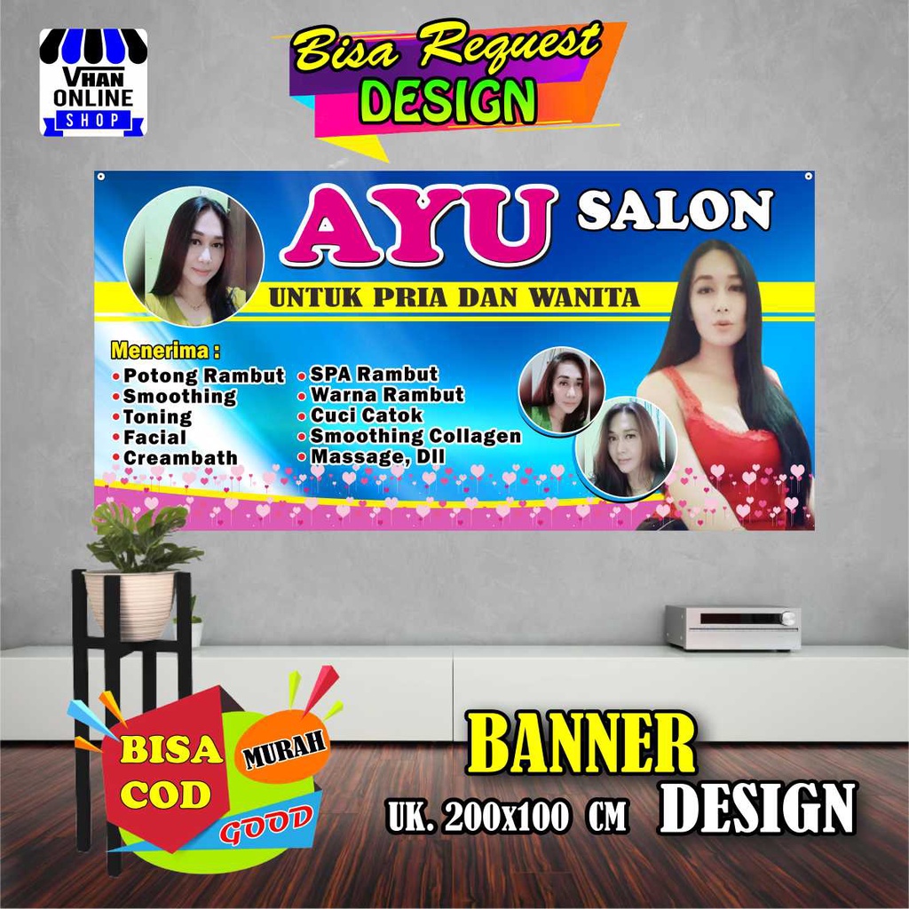 Jual Spanduk Banner Salon Pria Dan Wanita, Banner Potong Rambut, Murah ...