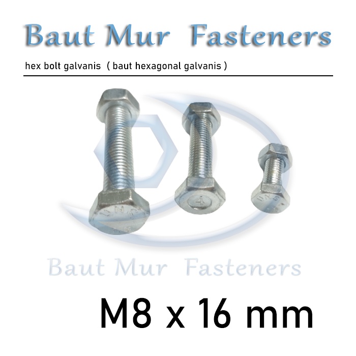 Jual Baut Mur M8 x 16MM / BMP M8 x 16MM Galvanis / BMP M8 x 16MM ...