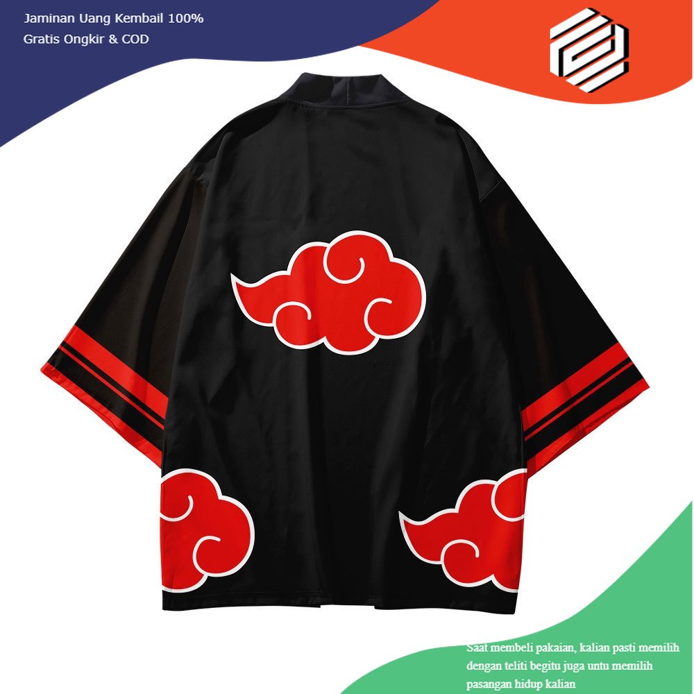 Jual Fashion Loose Women Men Cosplay Samurai Akatsuki Naruto Kimono ...