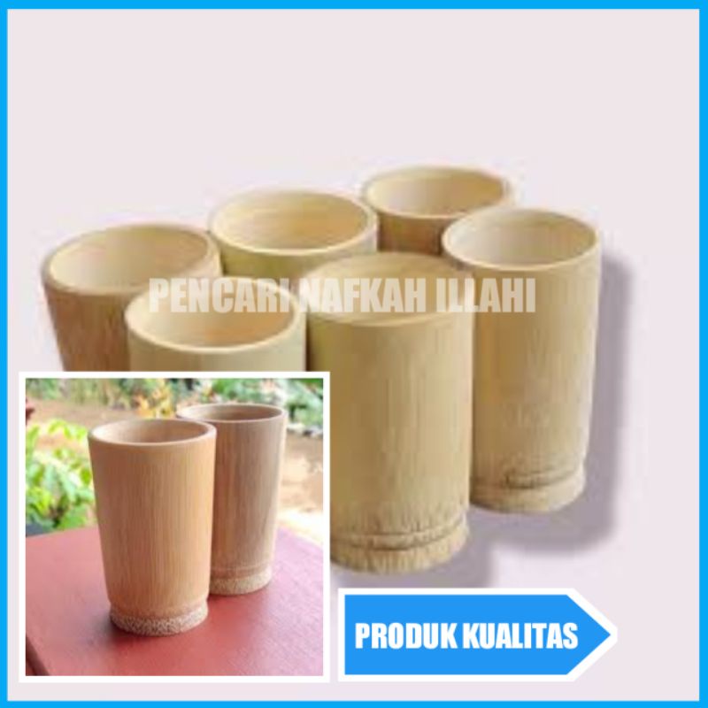 Jual Mug gelas bambu tanpa pegangan/ cangkir bambu kupas asli | Shopee ...