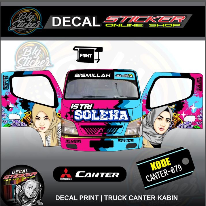 Jual STIKER MOBIL TRUCK CANTER STICKER DECAL PRINT FULL KABIN VARIASI ...