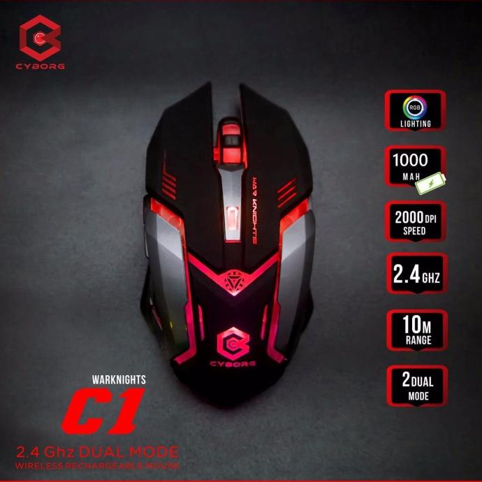 Jual Cyborg C1 Warknights Gaming Mouse Wireless Rechargeable | Shopee ...