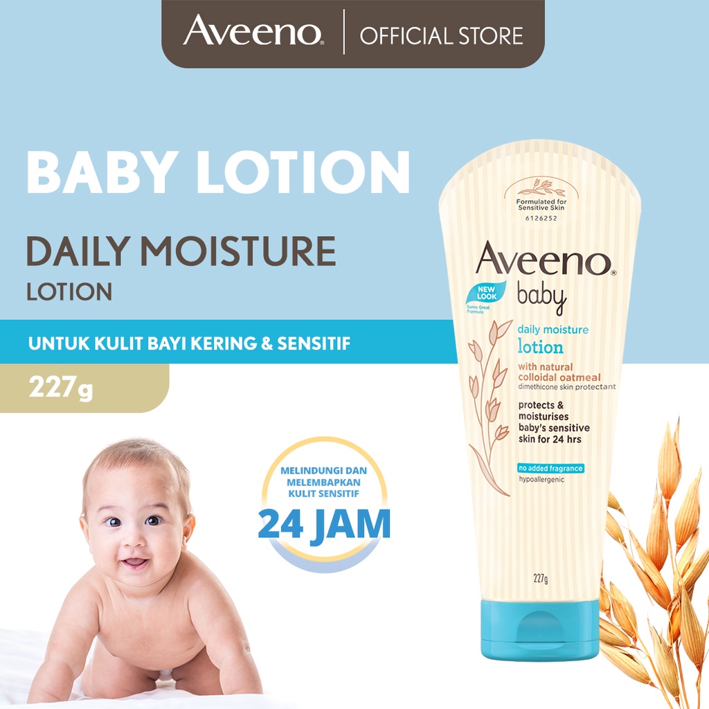 Jual Aveeno Baby Daily Moisture Lotion| Lotion Pelembap Bayi untuk Kulit Normal & Kering | 227g ...