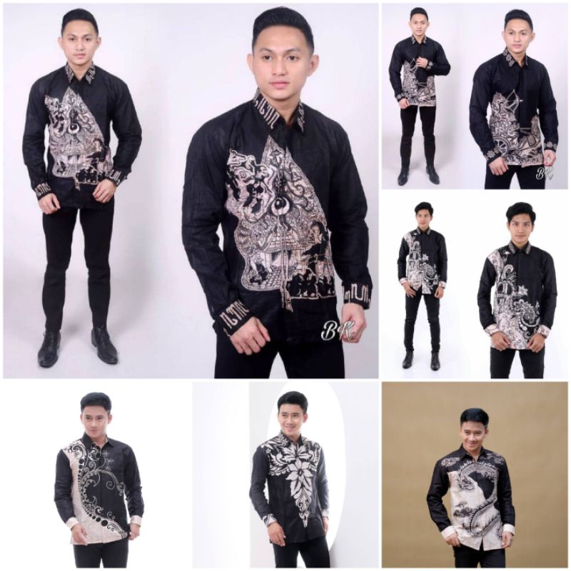 Jual Baju Batik Perwira Lengan Panjang Motif Wayang Sogan Terbaru ...