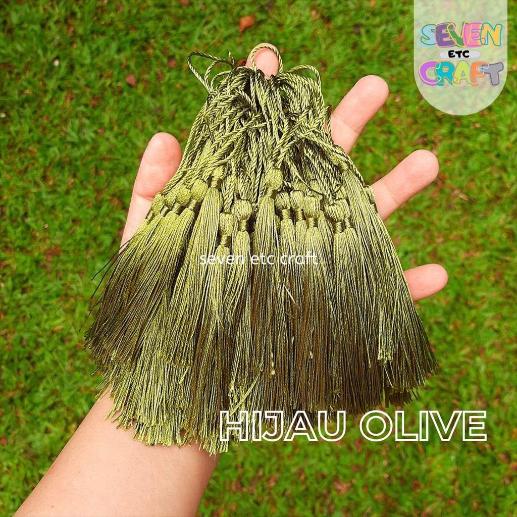 Jual 10 pcs Tasel Rumbai Tassel HIJAU OLIVE | Shopee Indonesia
