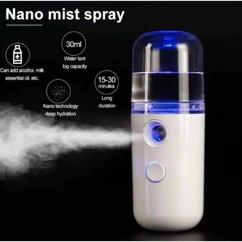 Jual Nano spray face mist nanno faical moisturizing wajah USB botol sprayer disenfektan mini ...