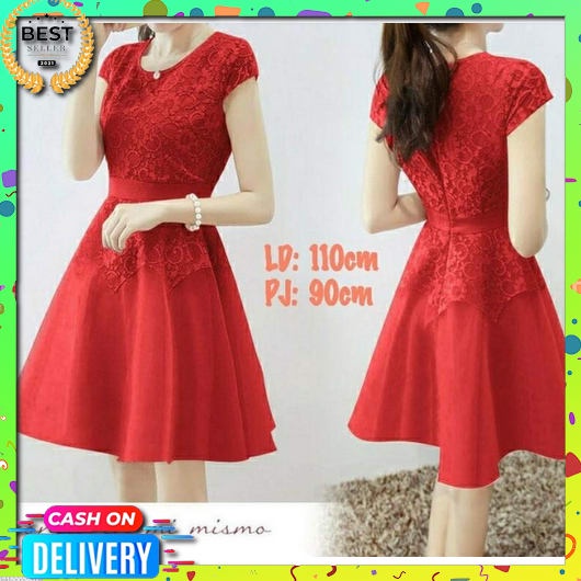 Jual Dres Pendek Seksi Natal Wanita Kekinian 2022 Dress Kondangan Elegan Mewah Jumbo Dewasa Gaun ...