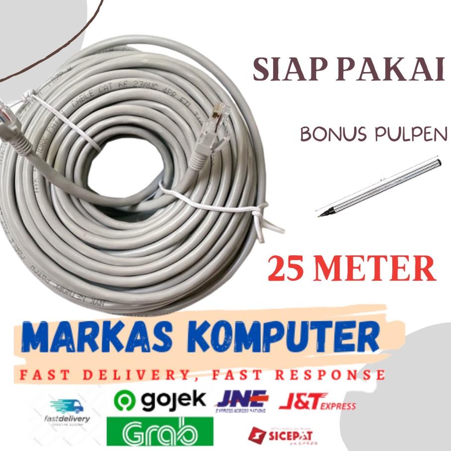 Jual READY Kabel LAN 25m CAT 6 Internet Jaringan Cat6 UTP 25 Meter|KD1 | Shopee Indonesia