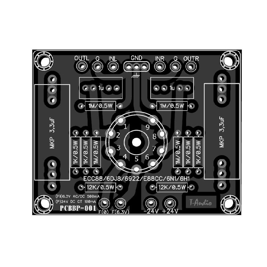 Jual PCB SIMPLE TUBE BUFFER LOW VOLTAGE FOR AUDIO GAINCLONE AMP 6N1 ...