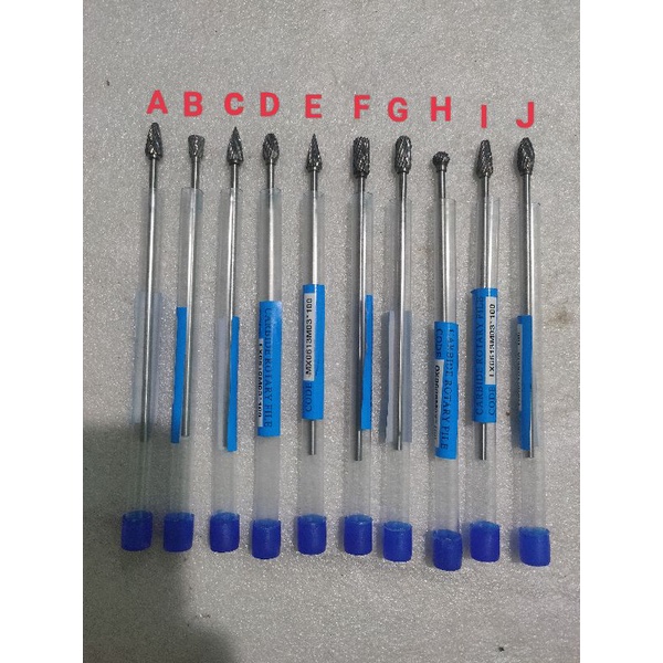 Jual rotari bur mata tuner 3 x 6 x 120 mata cuner gagang 3mm long mata ...