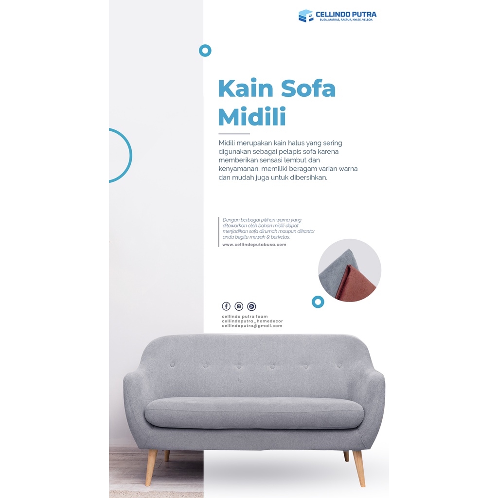 Jual Cellindo Kain Midili - Bahan Sofa Kursi Furniture Interior - Per 1 ...
