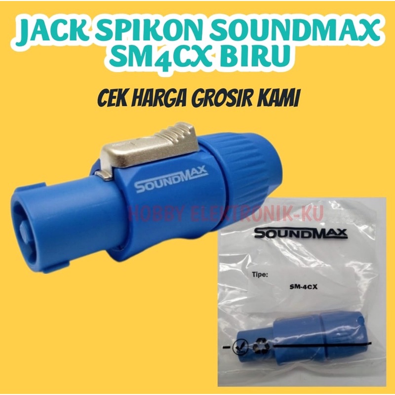 Jual JACK SPEAKON JEK SPIKON SOUNDMAX SM-4CX BIRU | Shopee Indonesia