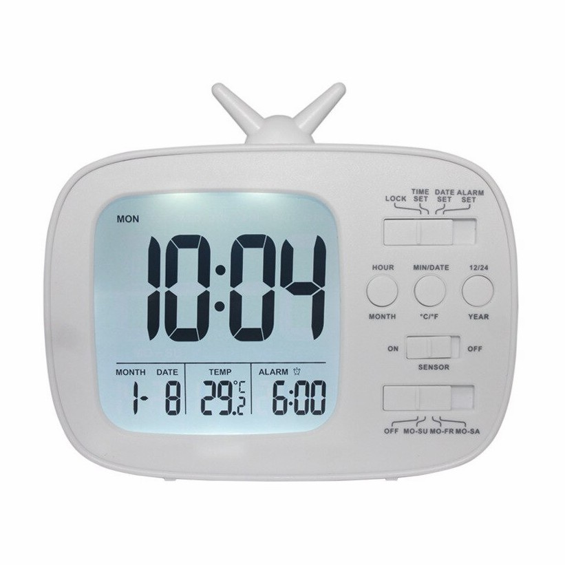 Jual jam digital led alrami clock temperature model tv jadul jam meja ...
