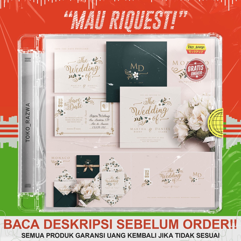 Jual Template Undangan Nikah Atau Pernikahan V.2 - Photoshop ...