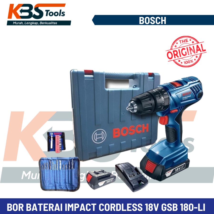 Jual Bor Baterai Cordless impact 13mm 18V BOSCH GSB 180-Li - Bor ...