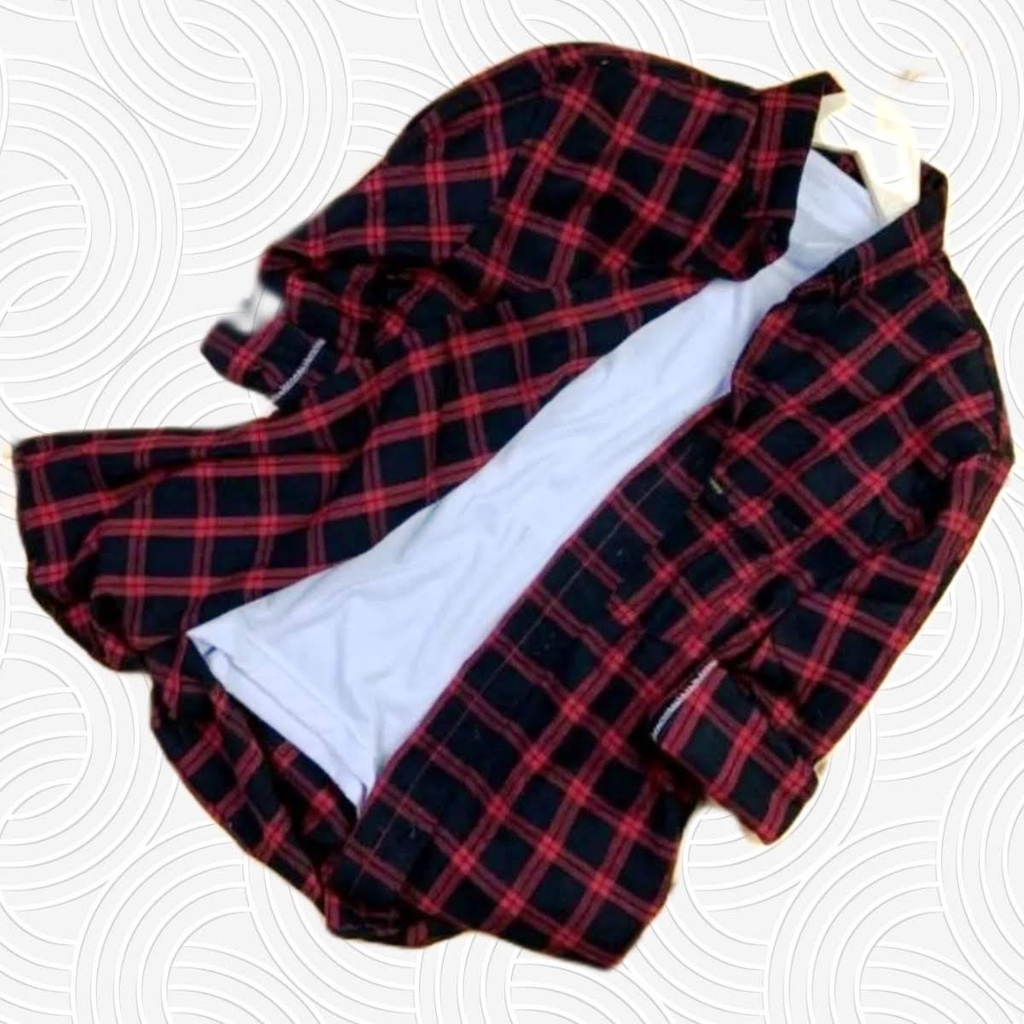 Jual Kemeja FlaneL Pria Lengan Panjang Distro Terbaru Motif Dasar Hitam ...