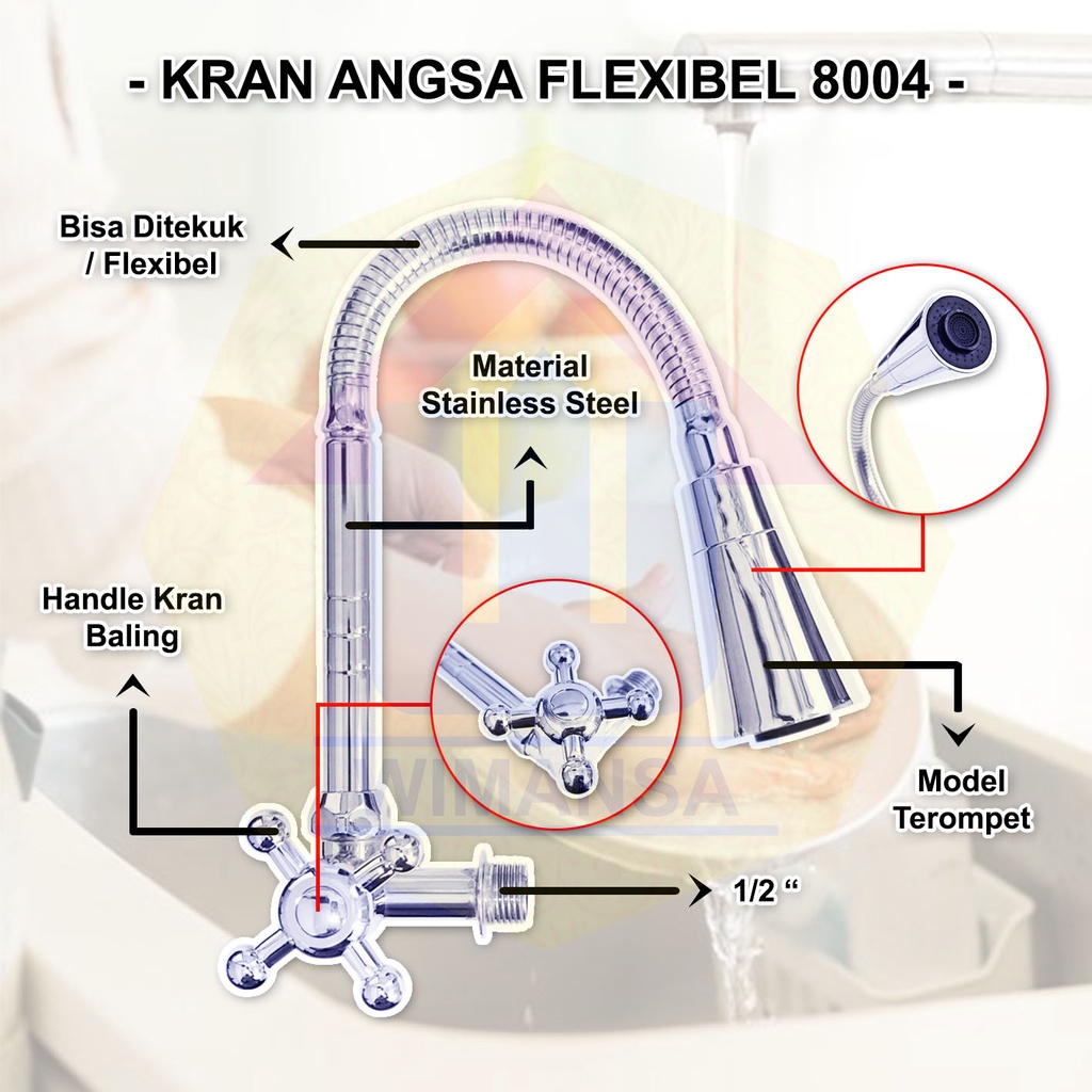 Jual STAR CLASSIC KRAN ANGSA FLEXIBEL TEROMPET BALING SILVER 8004 ...