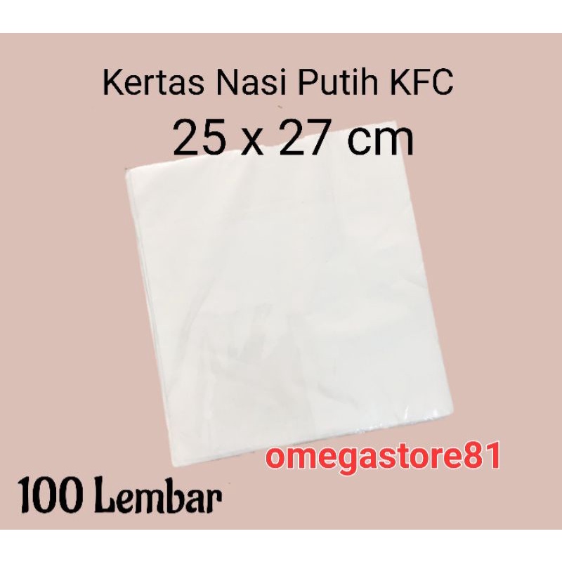 Jual KERTAS NASI KFC 25X27 KUALITAS SUPER / MG PAPER BAKING / WRAP ...