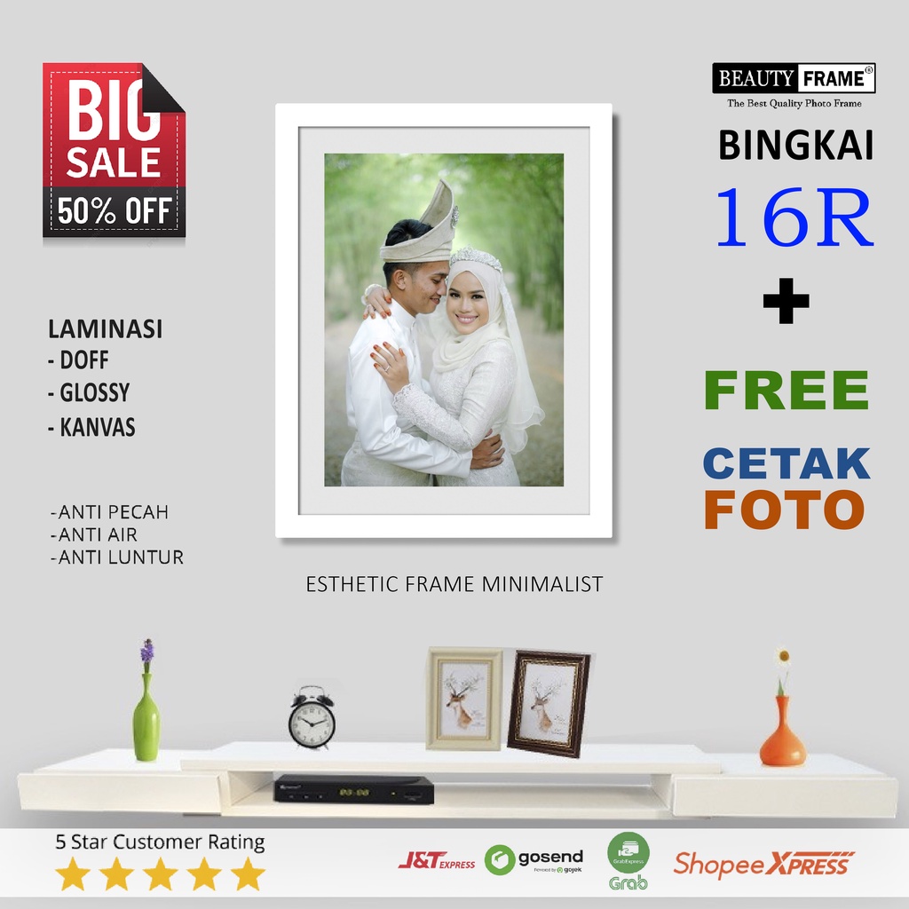 Jual PAKET 16R / 16RW | FRAME MINIMALIS ESTETIK GRATIS CETAK FOTO | LAMINASI DOFF GLOSSY KANVAS ...